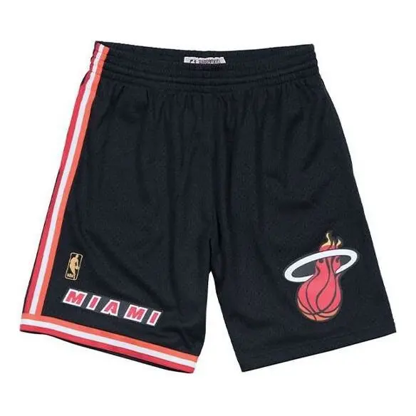 Mitchell & Ness Miami Heat 1996-97 Road Swingman Shorts - Black/red
