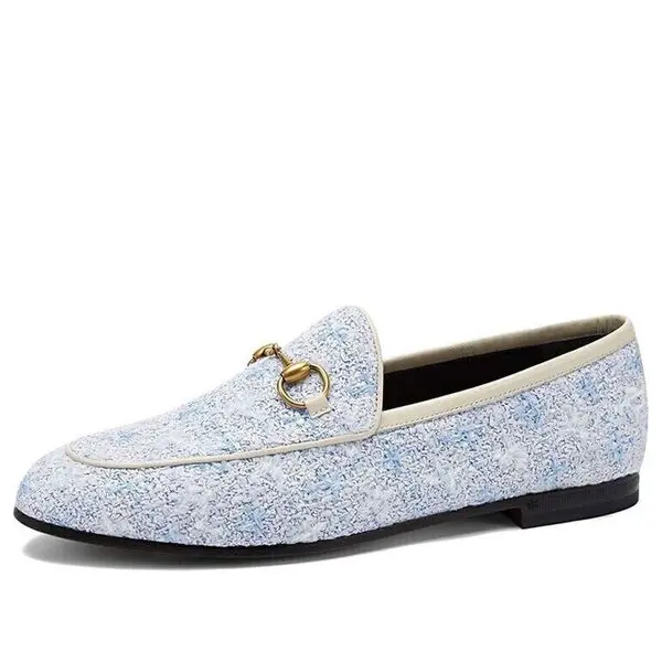Gucci Jordaan Tweed Loafers - Blue