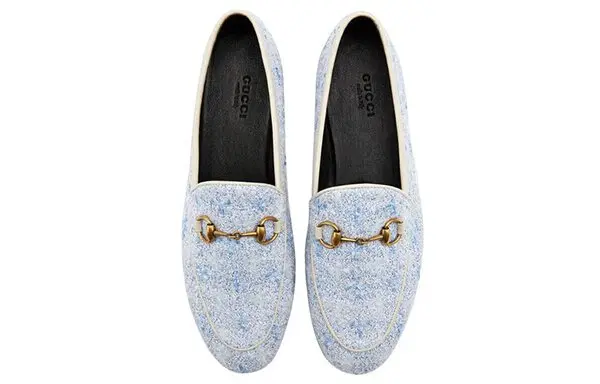 Gucci Jordaan Tweed Loafers - Blue