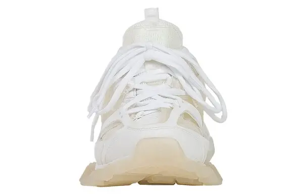 Balenciaga Track Clear Sole Low Mesh Nylon Sneakers - White