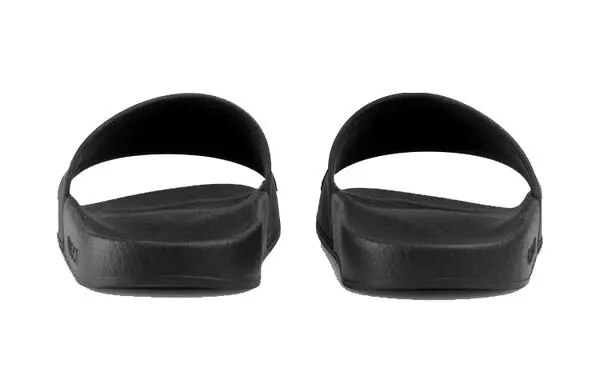 Gucci Embossed Logo Rubber Slides - Black