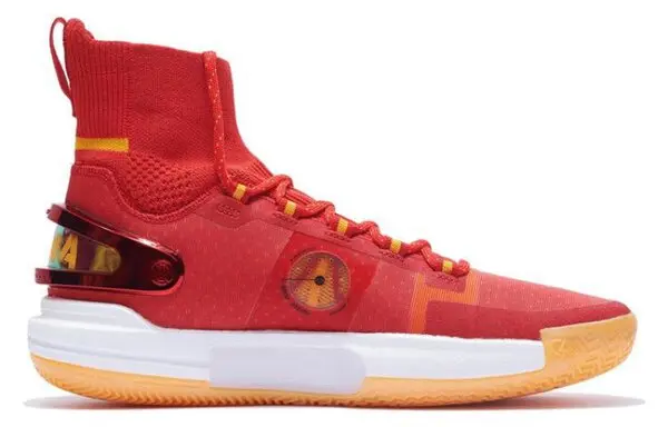 LI-NING Speed High Top Basketball Sneakers - Red/white/black