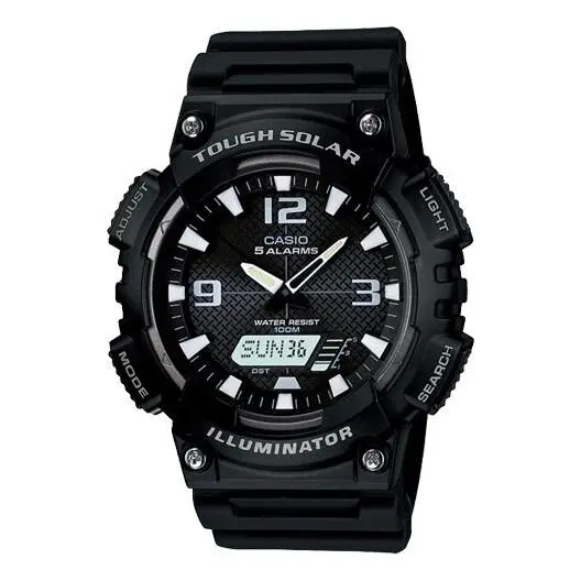 Casio Tough Solar Analog Watch With Water Resistance - Black