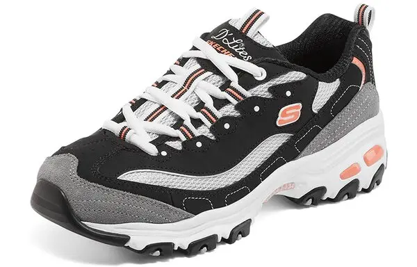Sketchers D'lites 1.0 Athletic Sneakers - Black/white/gray
