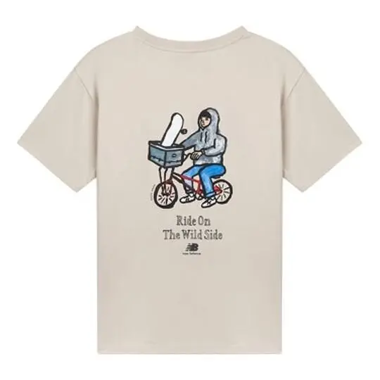 NEW BALANCE Graphic Print T-shirt - Beige/blue