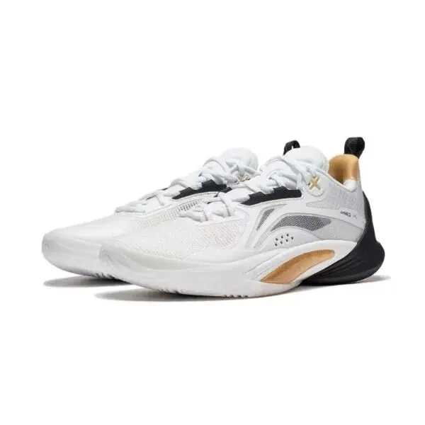 LI-NING Speed Athletic Sneakers - White/gold/black