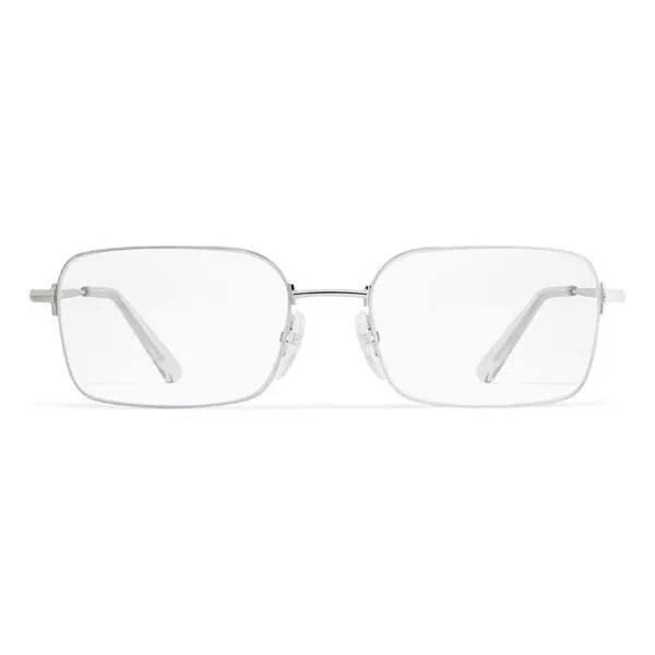 Balenciaga Rectangle Rimless Eyeglasses - Silver