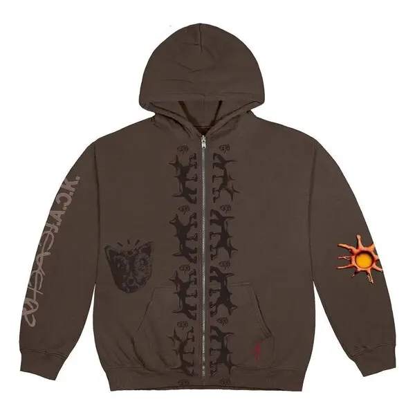 TRAVIS SCOTT Reverse Dog Zip Up Hoodie - Brown