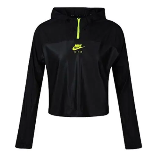 Nike Half Zipper Hooded Track Jacket - Black