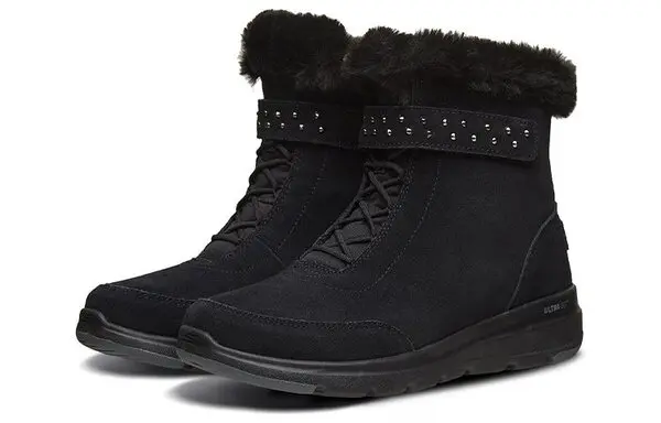 Sketchers Winter Boots With Fur Trim And Studded Detail