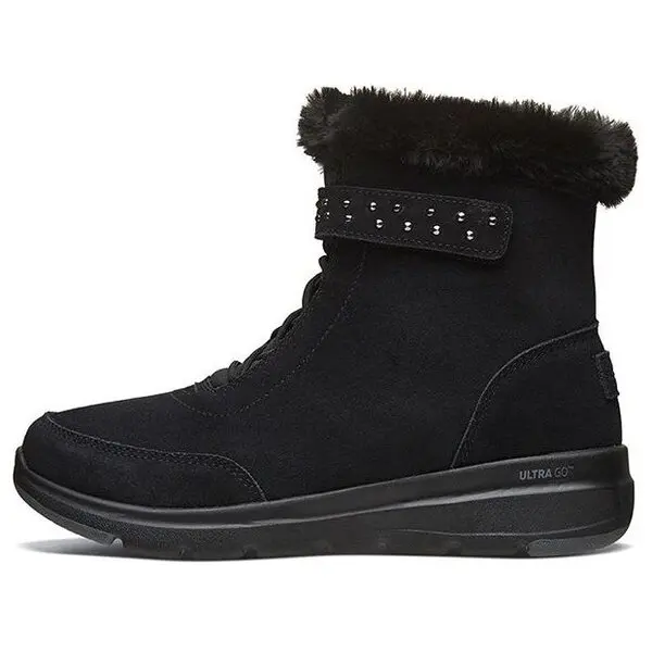 Sketchers Winter Boots With Fur Trim And Studded Detail - Black