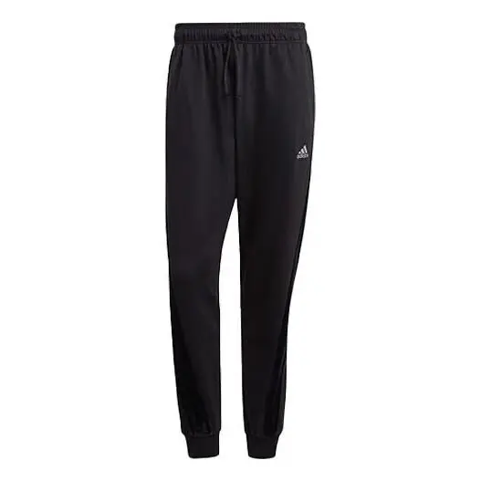 Adidas Velvet Pant M Sports Training Splicing Bundle Feet Knit Long Pants - Black
