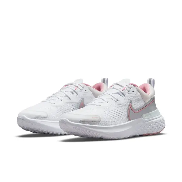 Nike React Miler 2 Athletic Sneakers - White/pink/silver