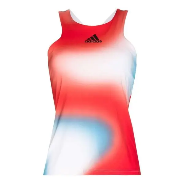 Adidas Melbourne Tennis Printed Y-tank Top - Red/white/blue