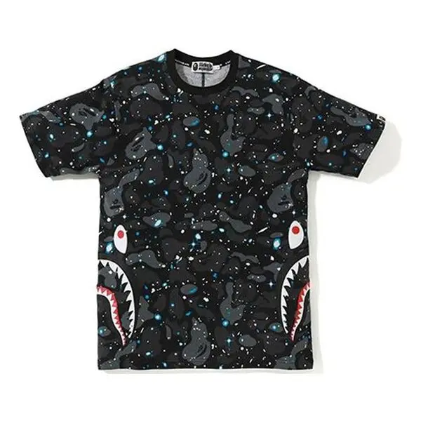 A BATHING APE Space Camouflage Side Shark T-shirt - Black