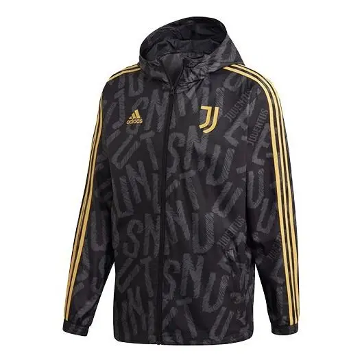 Adidas Juventus Football Hooded Windbreaker - Black