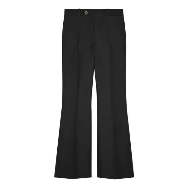 Gucci Wool Silk Cropped Flare Pant - Black