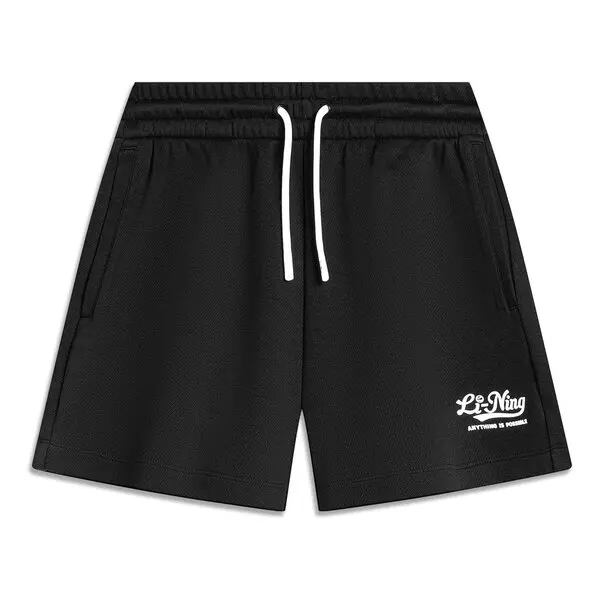 LI-NING Graphic Loose Fit Shorts - Black/white