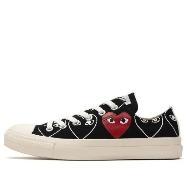 CONVERSE X Comme Des Garcons Play Chuck 70 Low Heart Print - Black/red