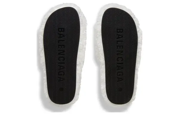 Balenciaga Furry Slides - White