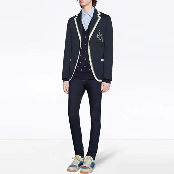 Gucci Jacquard-motif V-neck Jumper