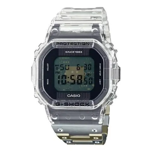 Casio G-shock Digital Watch With Clear Metallic Accents - Gold/silver/clear