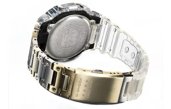 Casio G-shock Digital Watch With Clear Metallic Accents - Gold/silver/clear