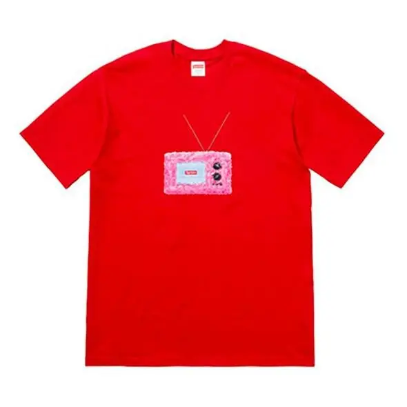 Supreme Ss18 Tv Tee Printing Short Sleeve - Red
