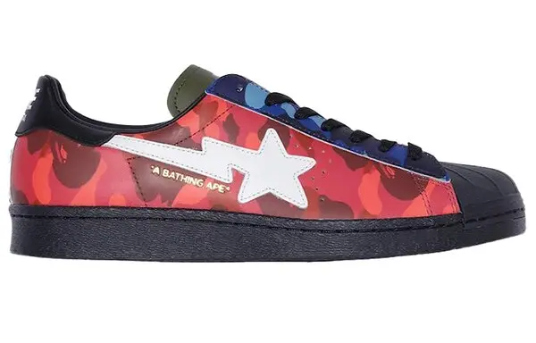 Adidas X Bape Superstar Mixed Camo Sneakers