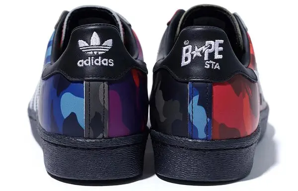 Adidas X Bape Superstar Mixed Camo Sneakers