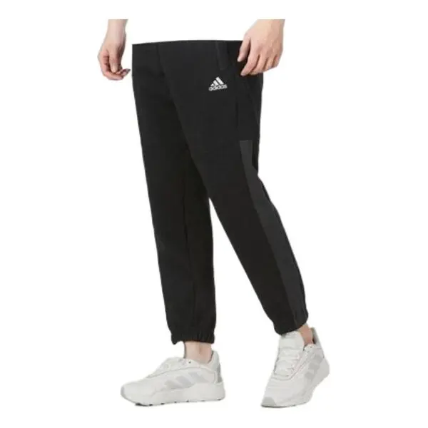 Adidas Casual Logo Solid Color Lacing Sports Pants/trousers/joggers Black - Multi-color