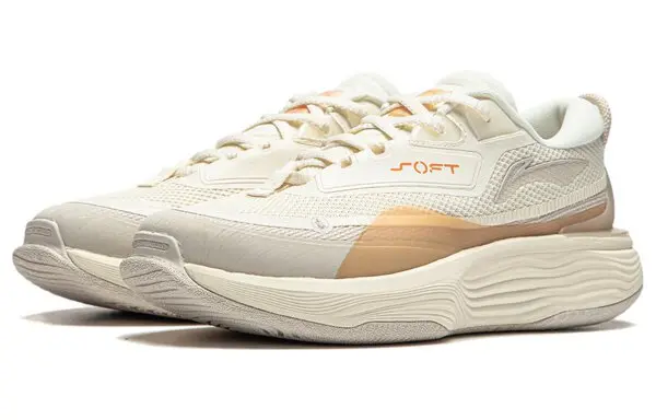 LI-NING Soft Warm Sneakers - White/beige/orange