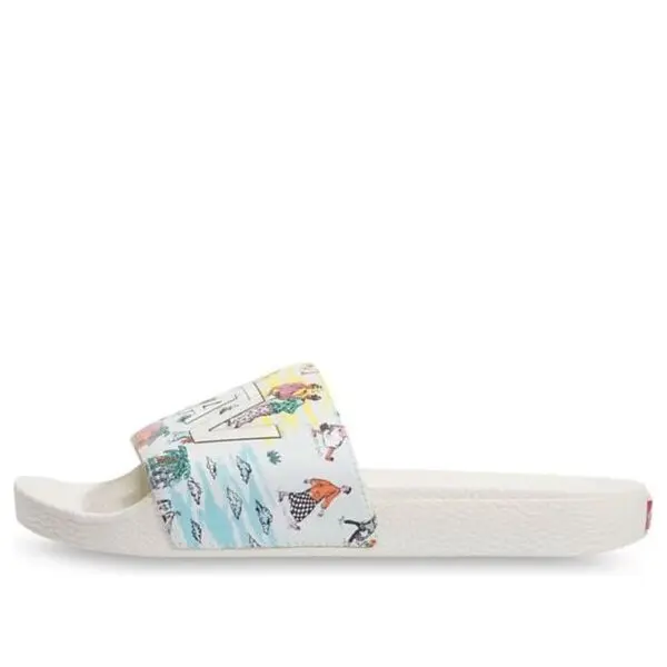 VANS Kide Slide-on Sandals With Graphic Print - White