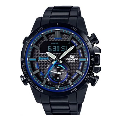 Casio Edifice Sports Solar Powered Stainless Steel Analog/digital Watch - Black