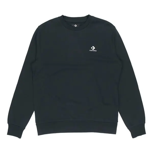 CONVERSE Casual Sports Logo Round Neck Pullover - Black