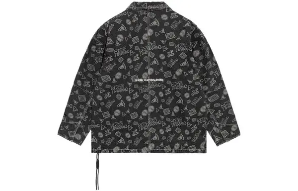 LI-NING Full Print Washed Denim Jacket
