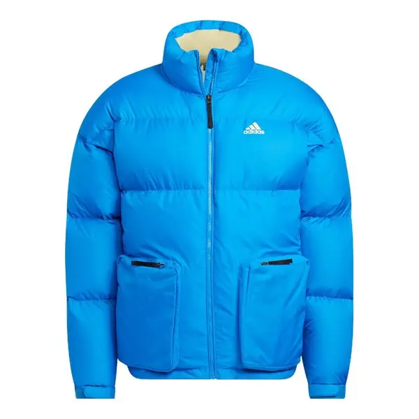 Adidas Puffer Jacket With Logo And Stripes - Default Colorway