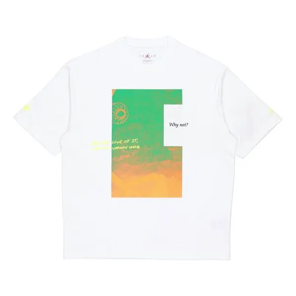 JORDAN Why Not? Casual Sports Print Short Sleeve - White