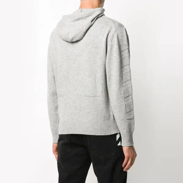Off-White Hooded Sweater With Sleeve Detail
