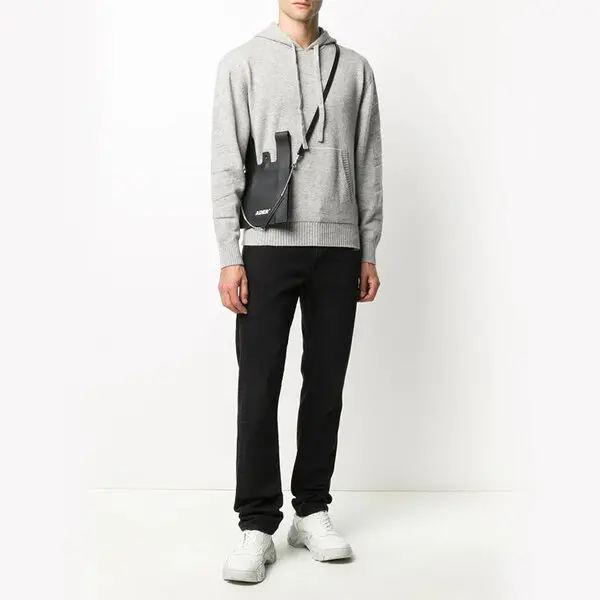 Off-White Hooded Sweater With Sleeve Detail