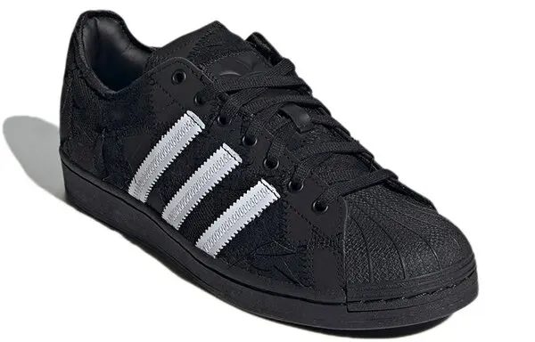 Adidas X Atmos X Recouture Superstar Patchwork Sneakers - Black/blue/white