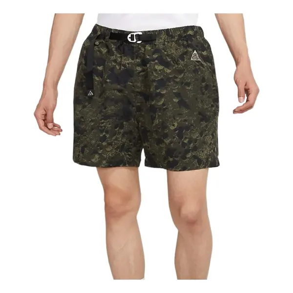 Nike Camouflage Belt Straight Loose Sports Shorts Dh7220-355 - Multi-color