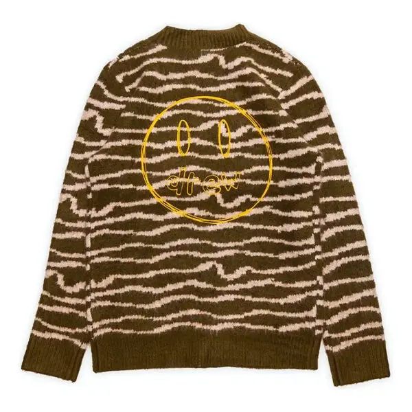 Drew House Sketch Mascot Squiggle Cardigan - Olive Ivory