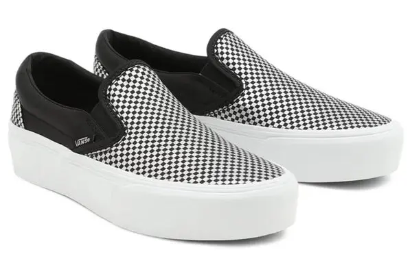 VANS Classic Slip-on Platform "sparkle Check - White/black