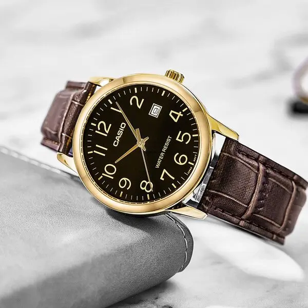 Casio Dress Series Quartz Watch With Leather Strap