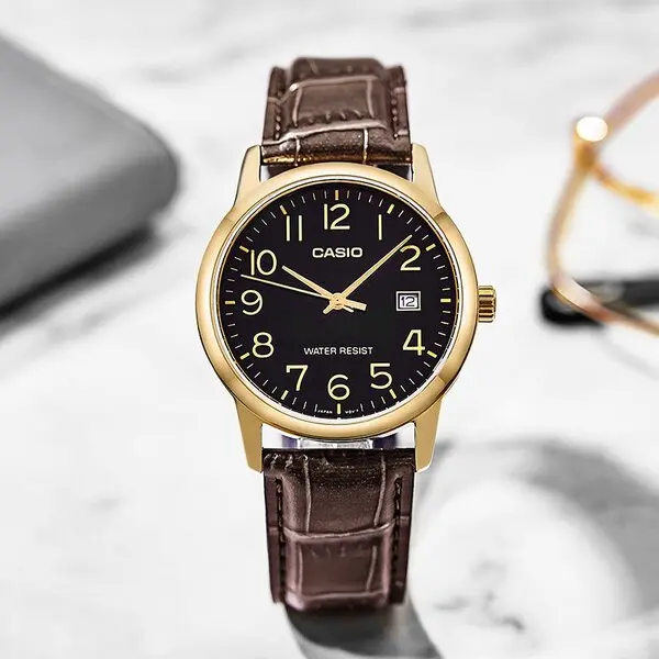 Casio Dress Series Quartz Watch With Leather Strap