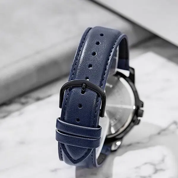 Casio Classic Analog Watch With Leather Strap - Blue
