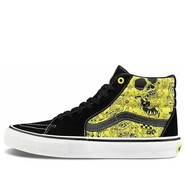 VANS Sk8-hi High Top Sneakers With Graphic Print - Black/yellow
