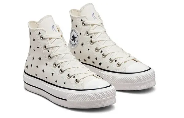 CONVERSE Chuck Taylor All Star Lift Platform High 'embroidered Stars Egret