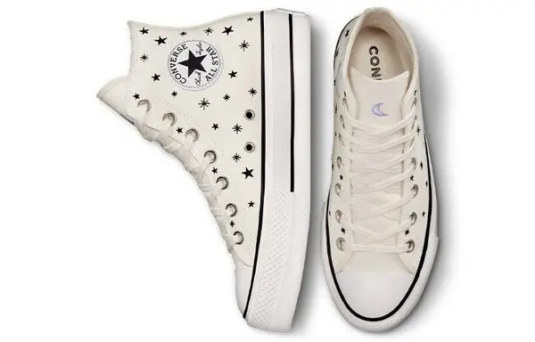 CONVERSE Chuck Taylor All Star Lift Platform High 'embroidered Stars Egret